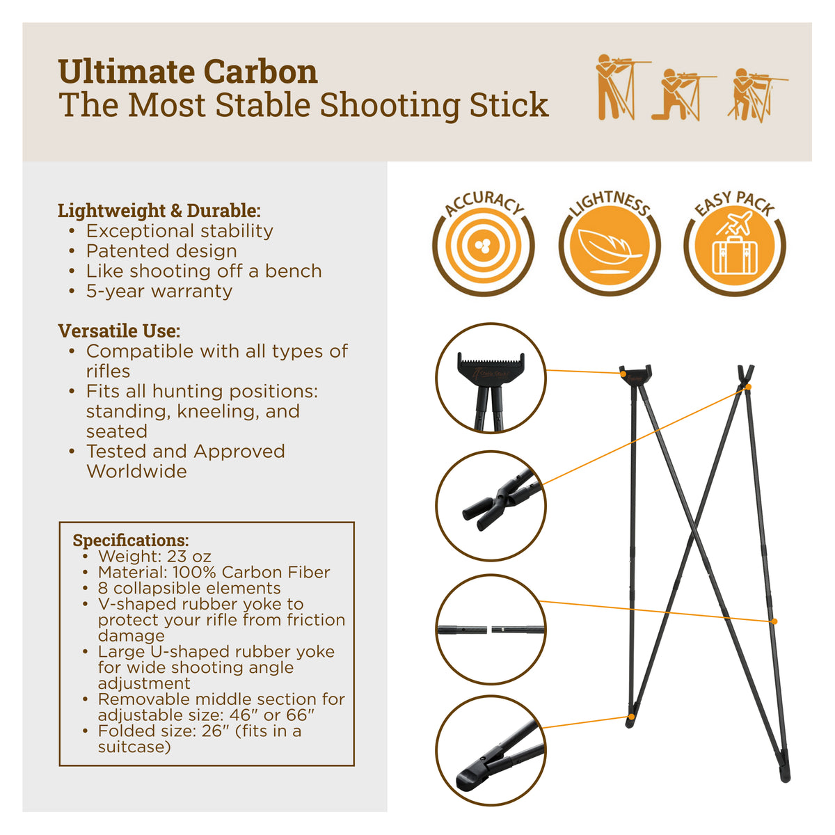 Ultimate Carbon Shooting Stick | 4 Stable Sticks USA – 4Stablesticks USA